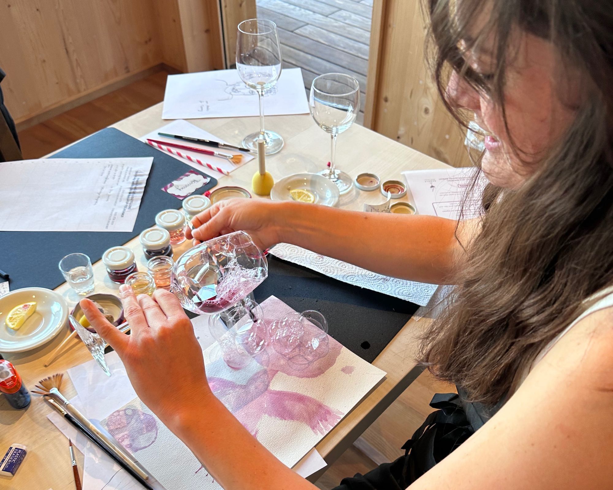 Creative team event "Wine Painting & Wine Tasting" in Heerbrugg
