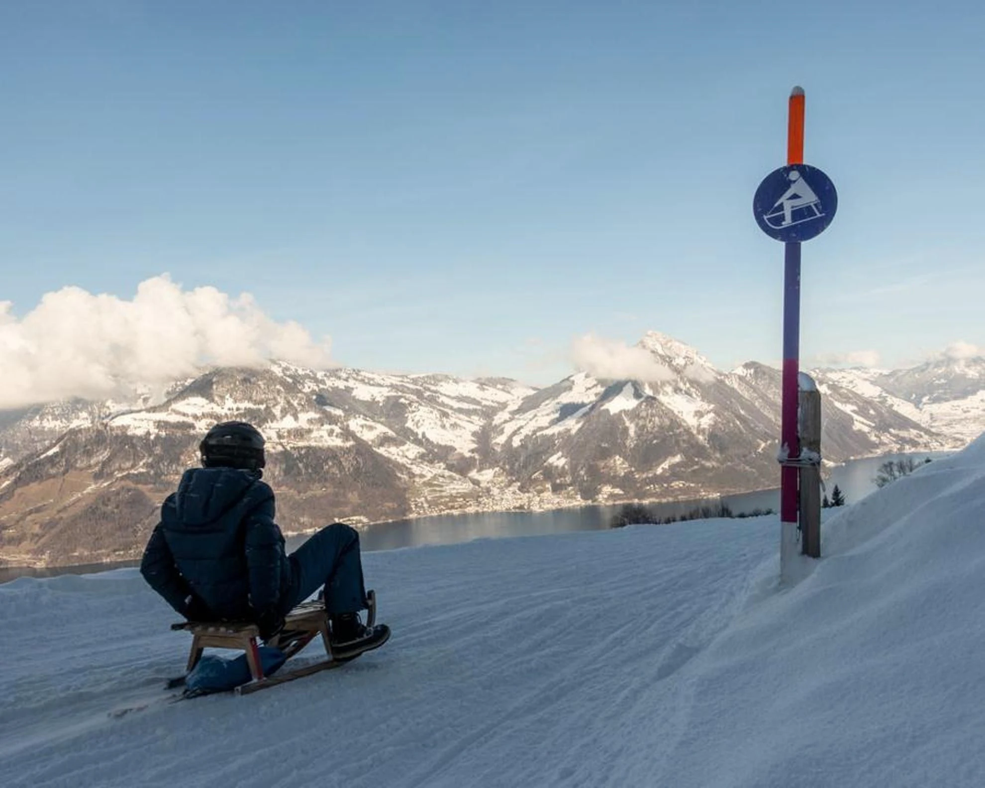 Night sledding in Switzerland
