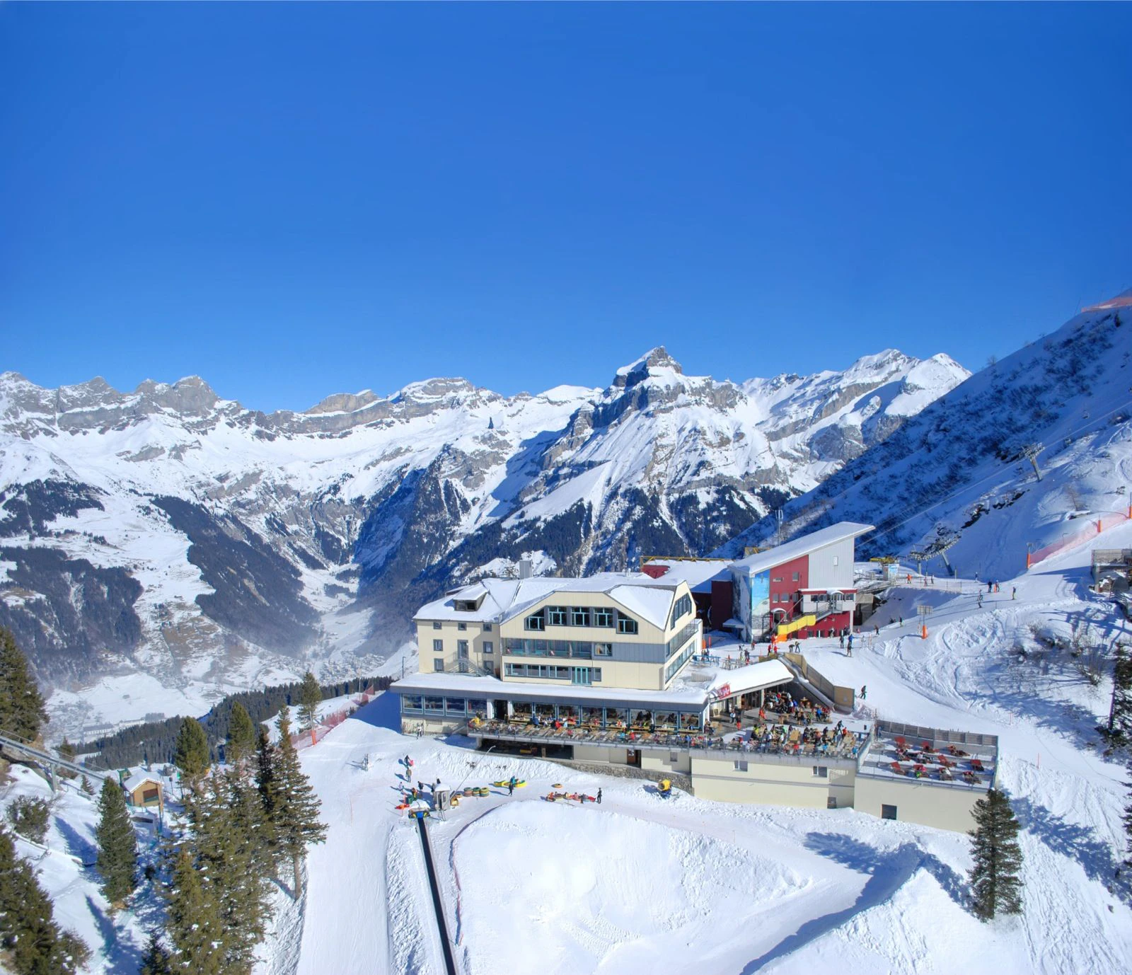 Trübsee - the mountain lake at the foot of Titlis