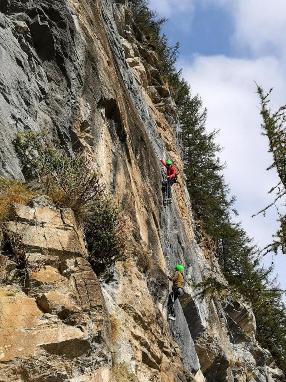 Gorge Alpine via ferrata in summer